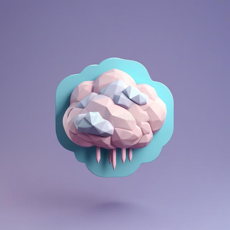 A Cute Cloud Brain Logo stock illustration. Illustration of colorful - 327284929