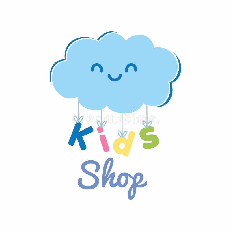 Cute Cloud Kids Shop Logo Design Stock Vector - Illustration of logo ...