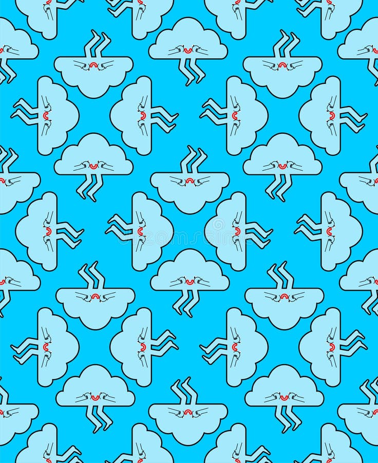 Cute Cloud Pattern Seamless Cartoon. Cloudy Background Stock Vector ...