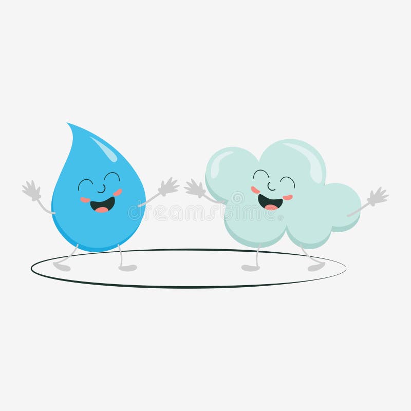 Cute cloud and raindrop stock vector. Illustration of children - 122776280