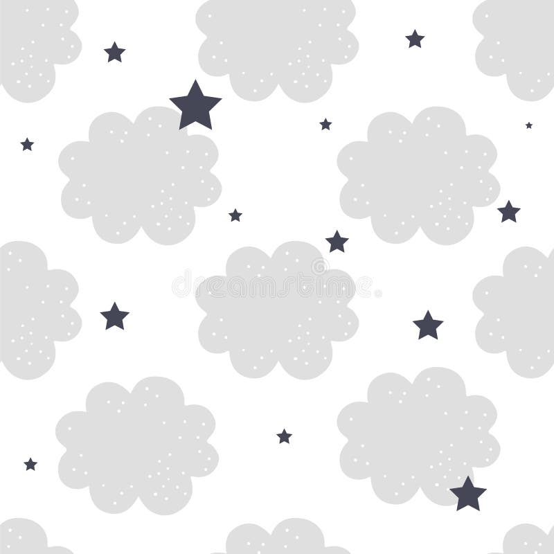 Cute Cloud Seamless Pattern.Vector Illustration for Background ...
