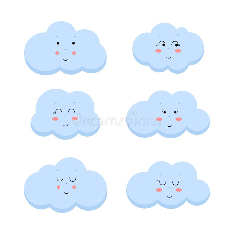 Cute Cloud Vector Illustration. Stock Vector - Illustration of fabric ...