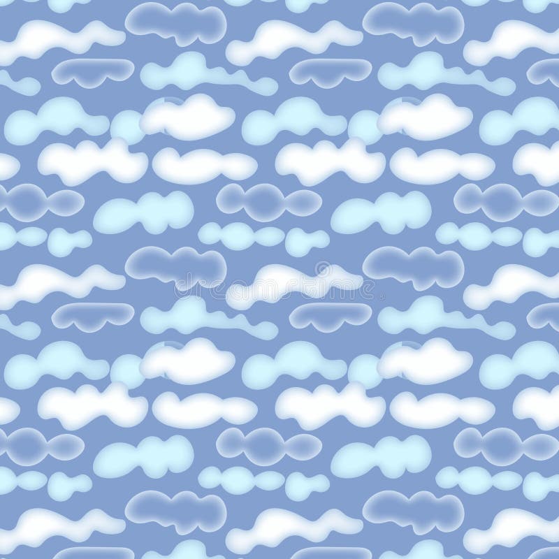 Cute Clouds Seamless Pattern Stock Illustration - Illustration of ...