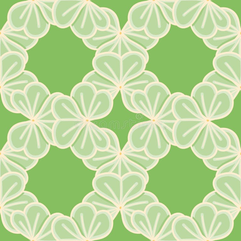Cute Clover Grid Vector Repeating Pattern Stock Vector - Illustration ...