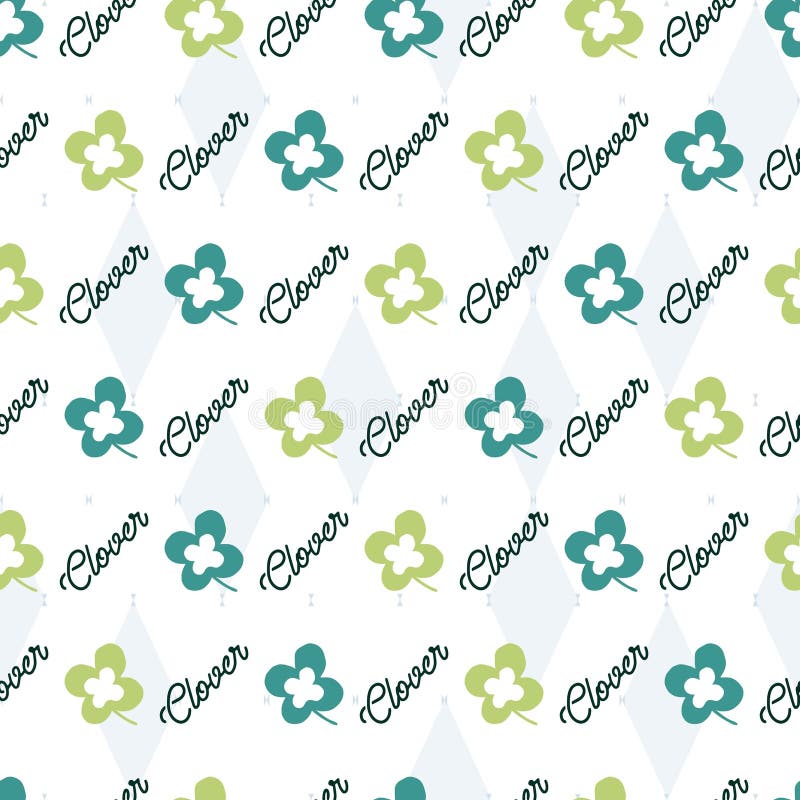 Cute Clover Leaves Lucky Charms Vector Silhouette Pattern Stock Vector ...