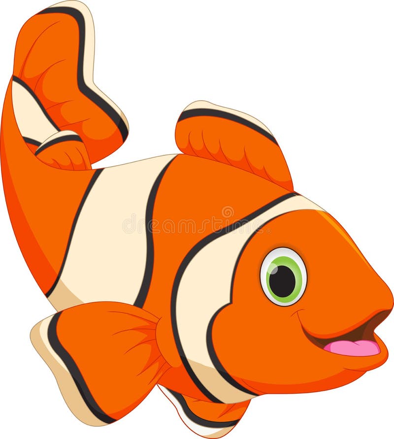 Cute clown fish cartoon stock vector. Illustration of comic - 62871815