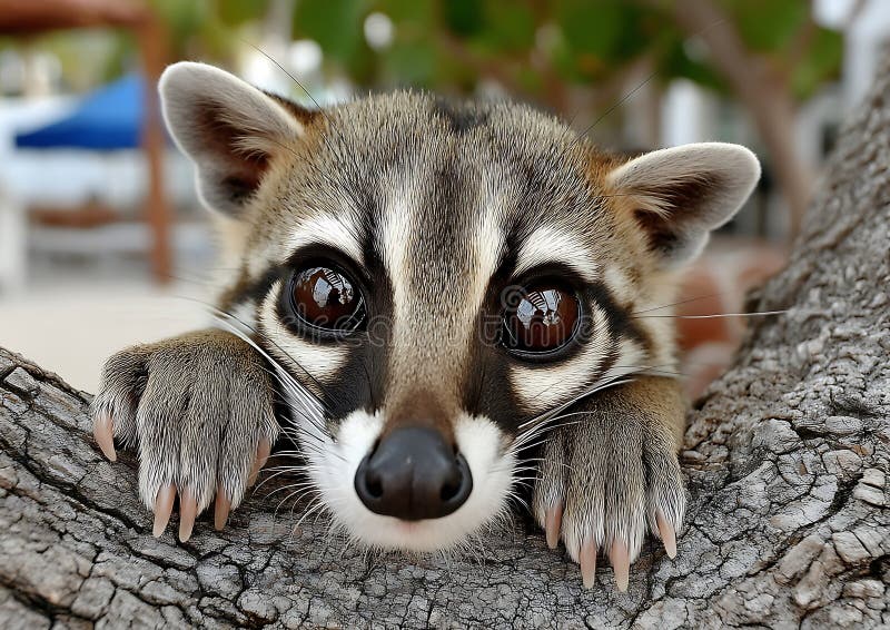 Cute Coati, Beachside Branch Stock Photo - Image of small, adorable ...