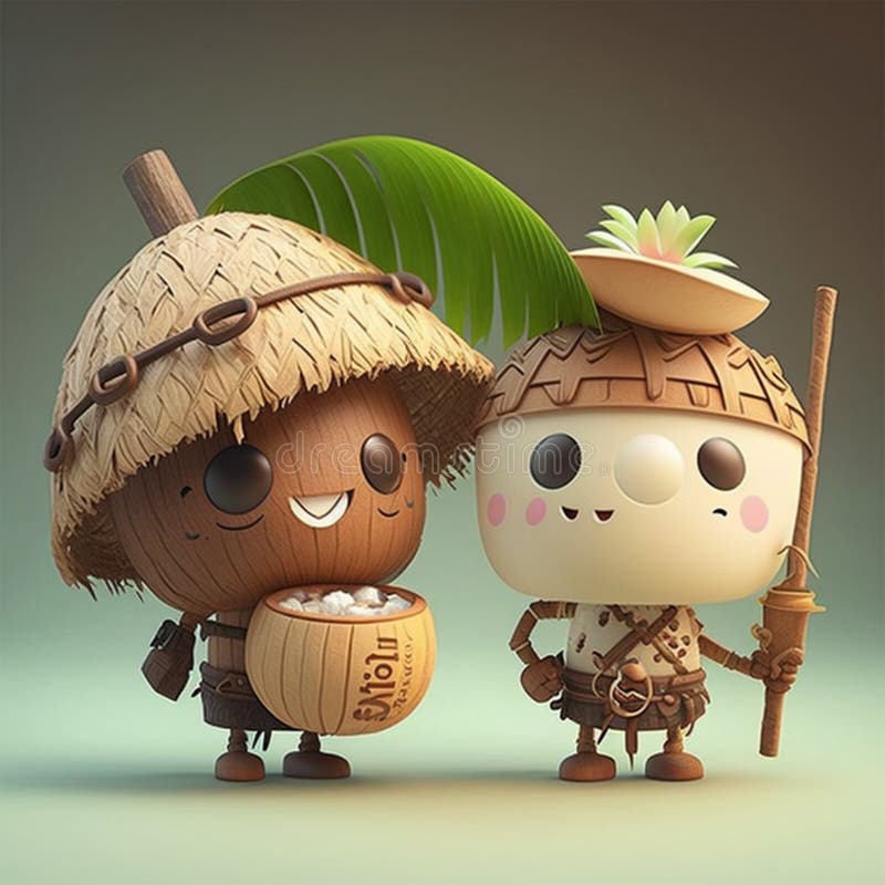 Cute coconut character stock photo. Image of design - 268313530