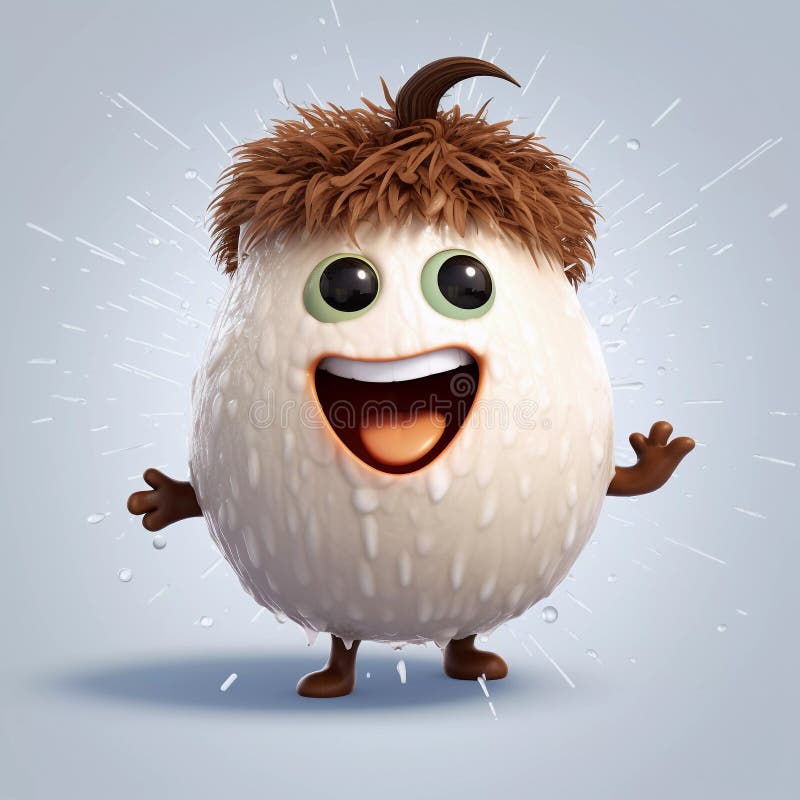 Cute Coconut Happy Cartoon Character Stock Illustration - Illustration ... Cute Coconut Happy Cartoon Character Stock Illustration - Illustration ...