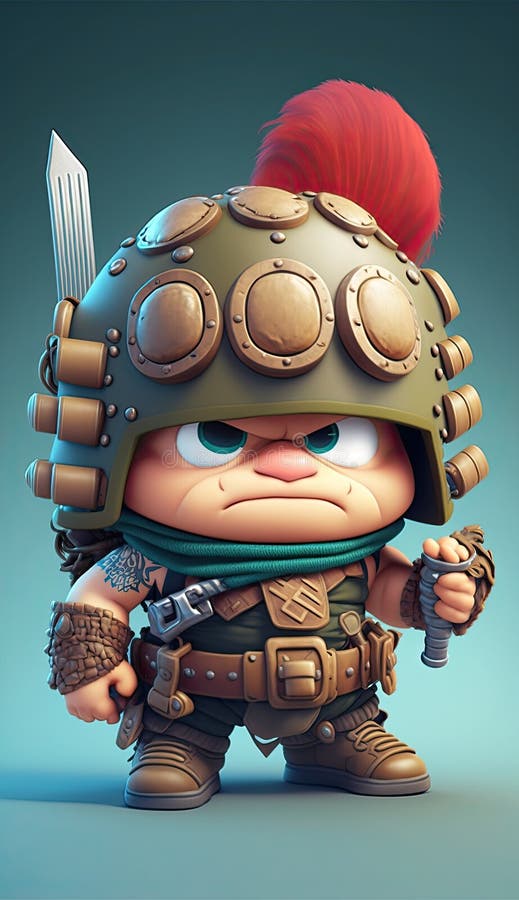 Cute Cod Animal Warrior 3D Game Model Generative AI Stock Illustration ...