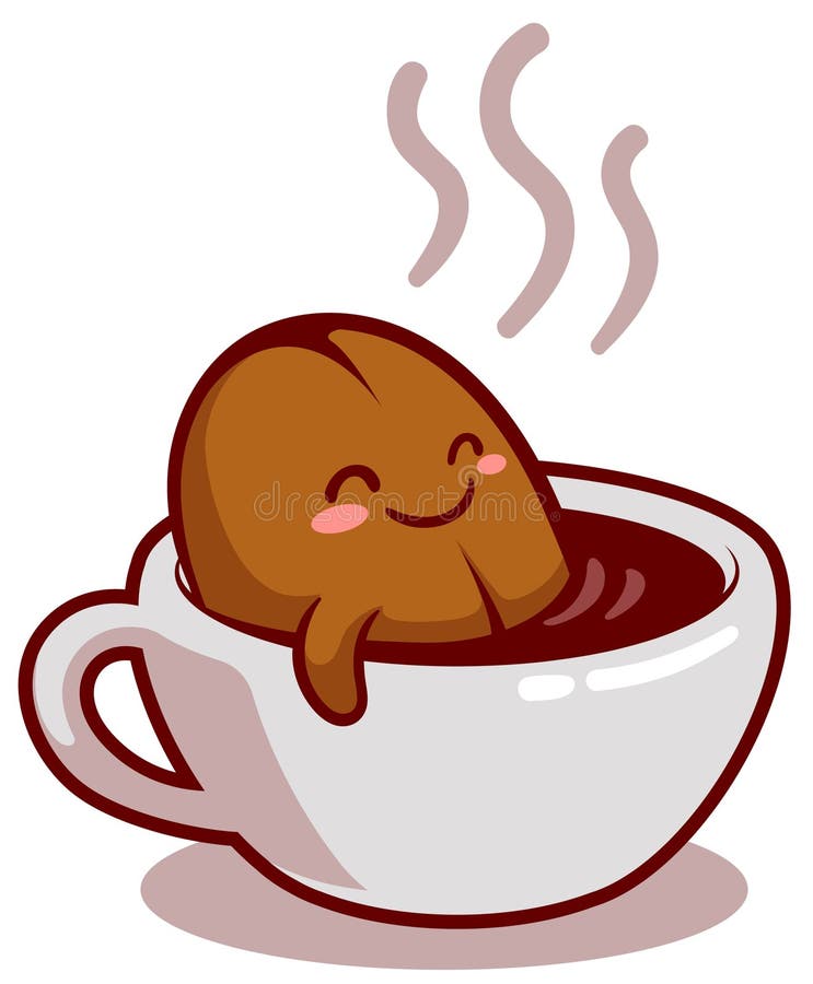 Cute Coffee Cartoon Character Design Stock Illustration - Illustration ...