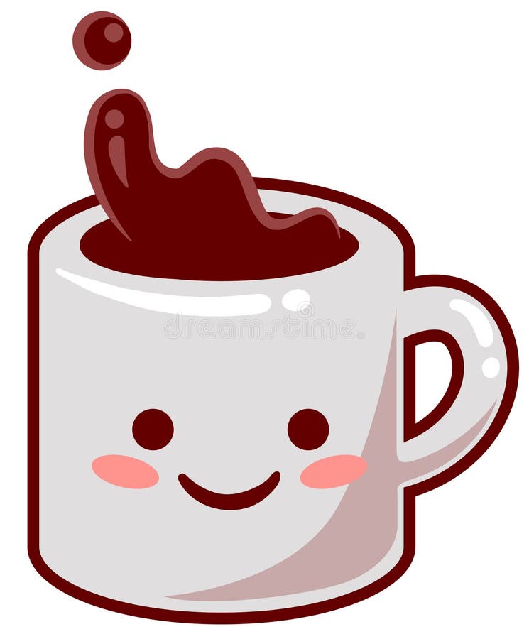 Cute Coffee Cartoon Character Design Stock Illustration - Illustration ...