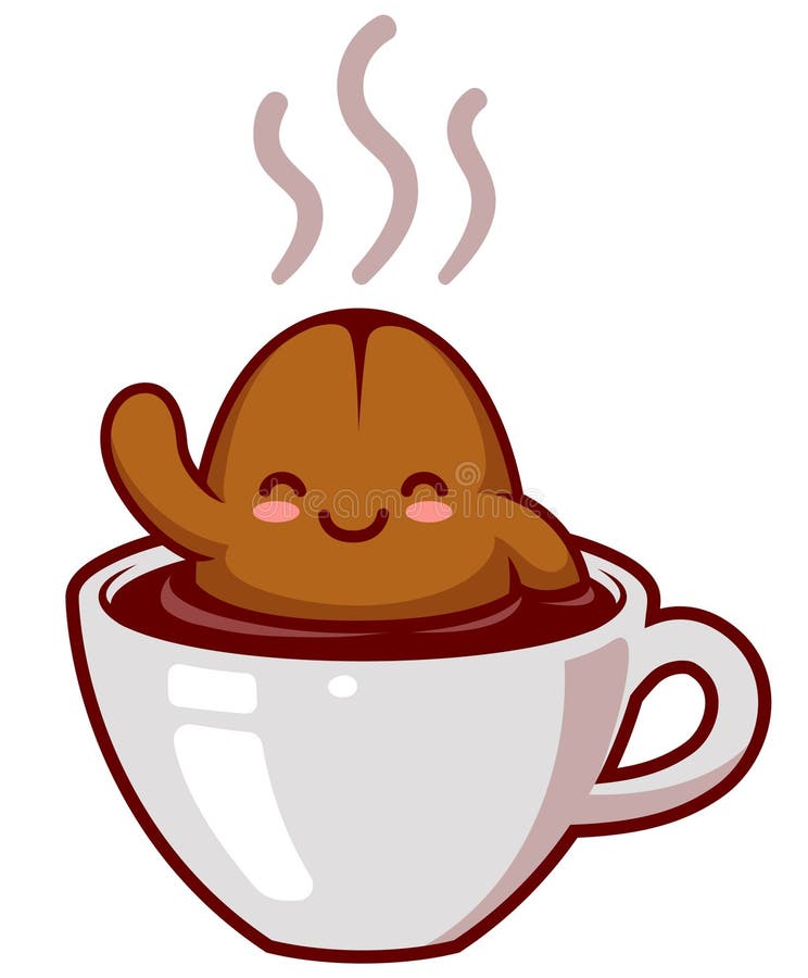 Cute Coffee Cartoon Character Design Stock Illustration - Illustration ...