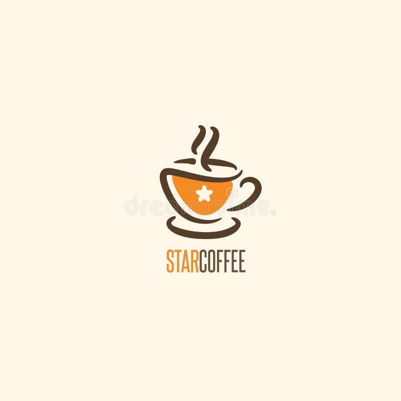 Cute Coffee Cup with Star Illustration. Vector Design Concept Stock ...
