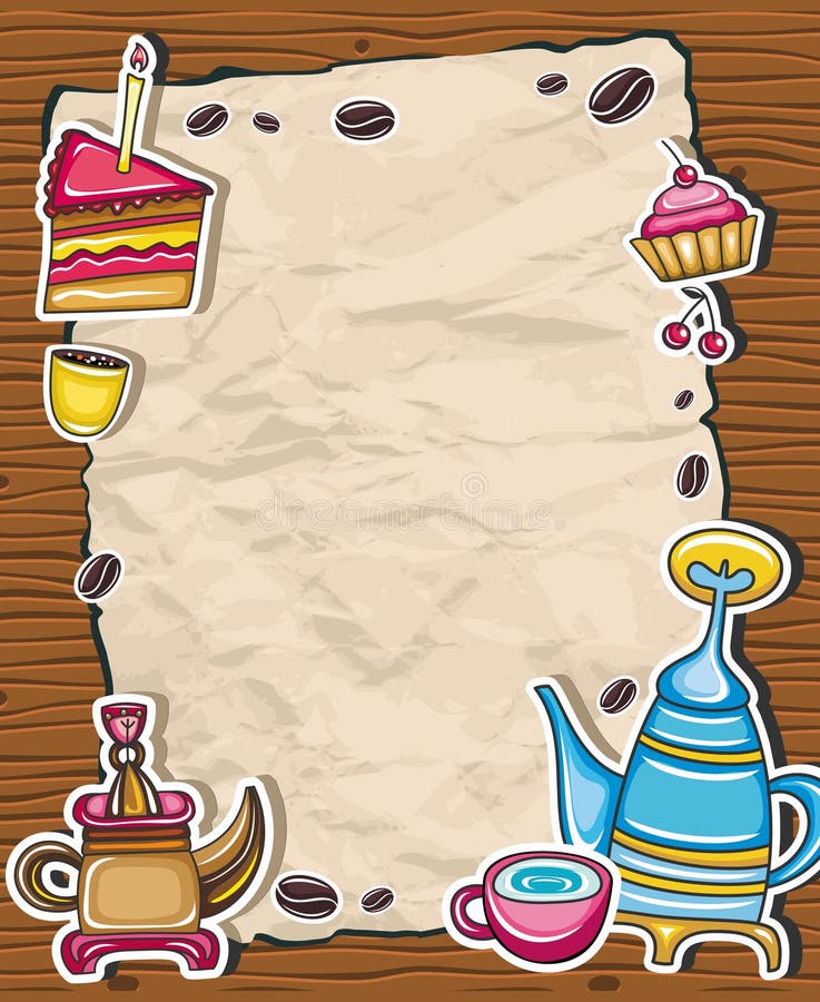 Cute coffee frame 2 stock vector. Illustration of blank - 16349672