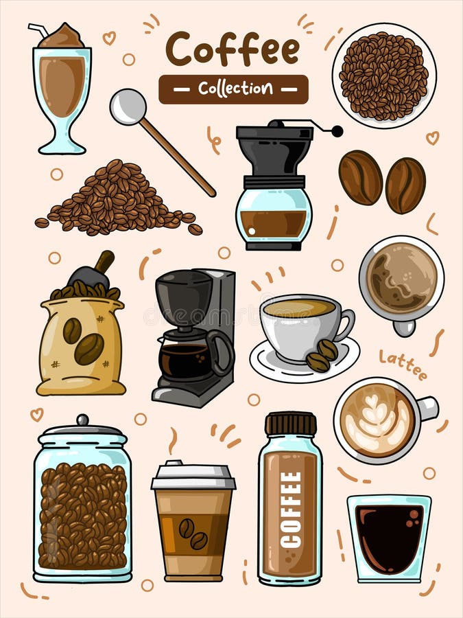 Cute Cup Coffee - Seamless Pattern Stock Illustration - Illustration of ...