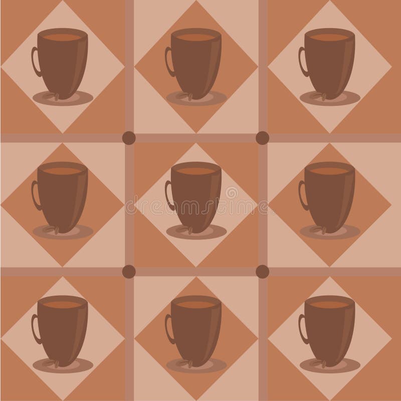 Cute coffee pattern stock vector. Illustration of vector - 15883397