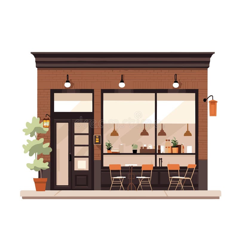 Cute Coffee Shop Exterior Vector Flat Isolated Illustration Stock ...