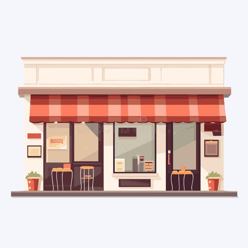 Cute Coffee Shop Exterior Vector Flat Isolated Illustration Stock ...
