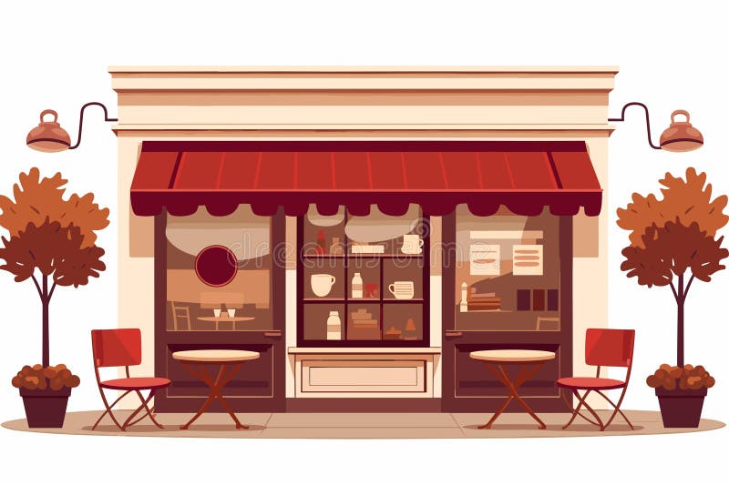 Cute Coffee Shop Exterior Vector Flat Isolated Illustration Stock ...