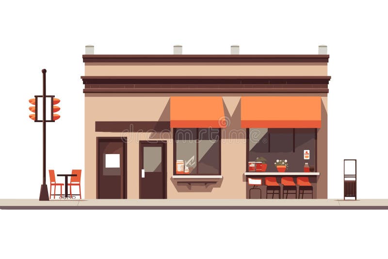 Cute Coffee Shop Exterior Vector Flat Isolated Illustration Stock ...
