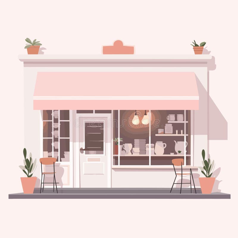 Cute Coffee Shop Exterior Vector Flat Isolated Illustration Stock ...