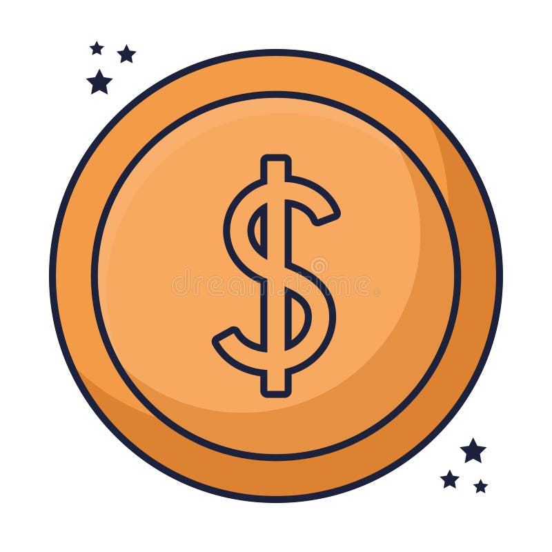 Cute coin illustration stock vector. Illustration of financial - 239946870