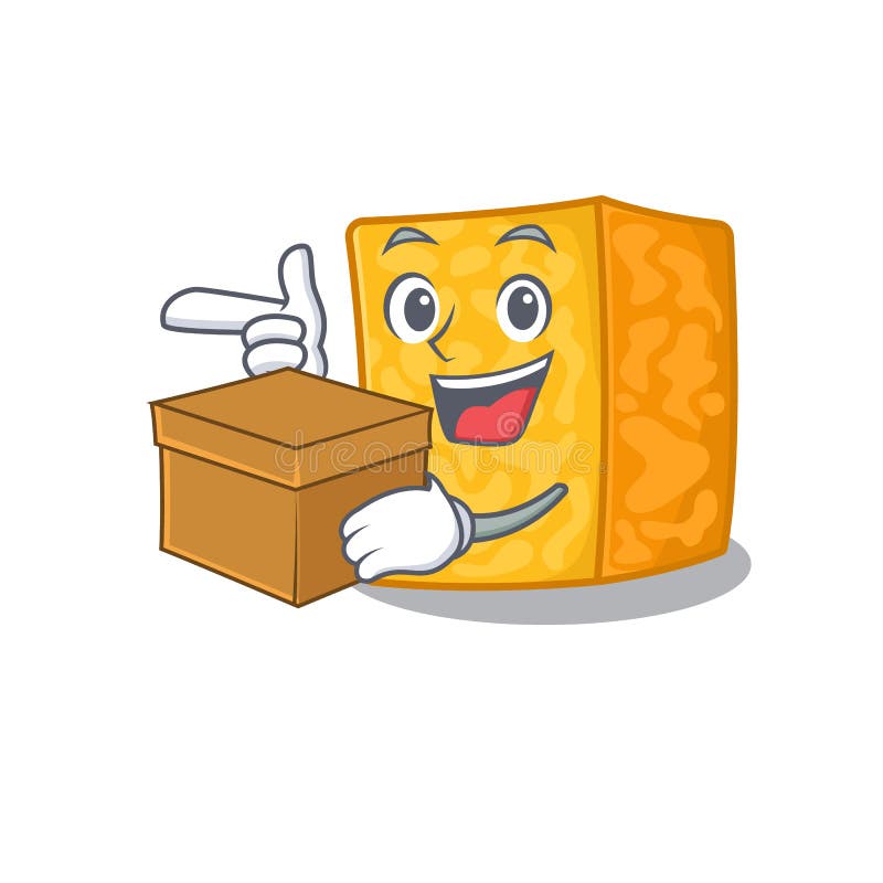 Cute Colby Jack Cheese Cartoon Character Having a Box Stock Vector ...