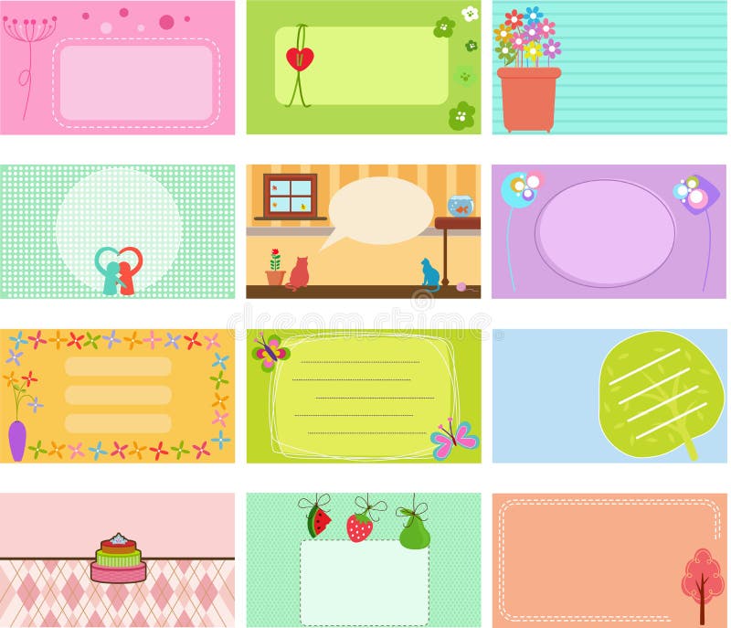 A Cute Collection of Vector Label / Card Stock Vector - Illustration of ...