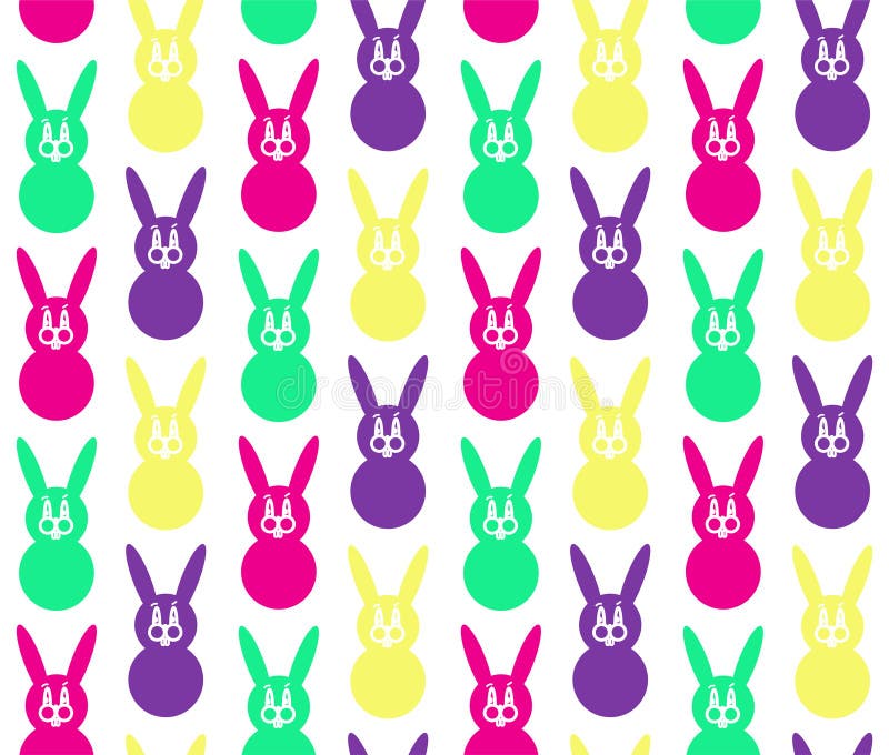 CUTE COLORED EASTER BUNNY. FUNNY HOLIDAY TEXTURE. SEAMLESS VECTOR ...