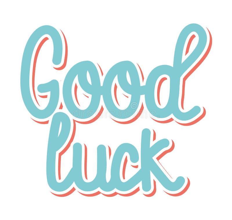 Cute Colored Good Luck Phrase Stock Vector - Illustration of ...