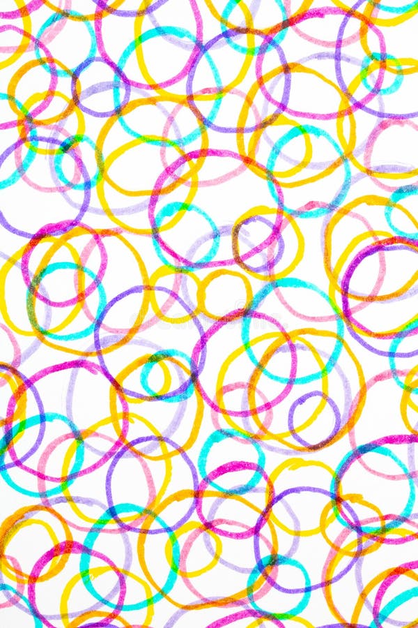 Cute Colored Hand Drawn Bubbles Circles in Felt Pen Simple Background ...