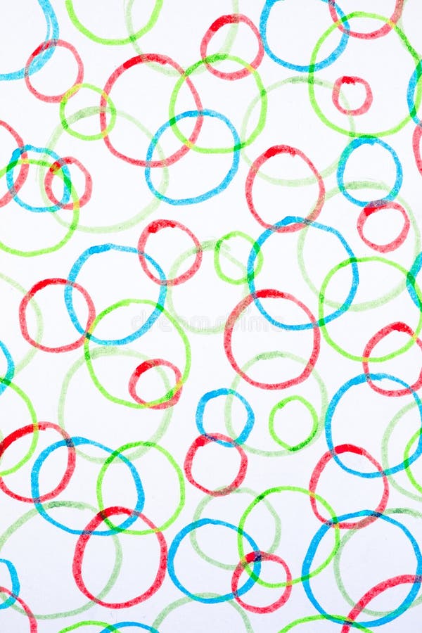 Cute Colored Hand Drawn Bubbles Circles in Felt Pen Simple Background ...