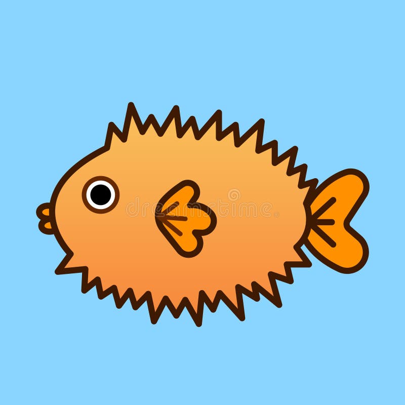 Colored Pufferfish Vector Illustration Drawing Stock Vector ...