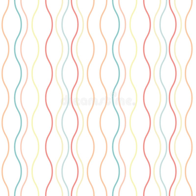 Cute Colorful Abstract Pattern, Vertical Wavy Lines Stock Vector ...