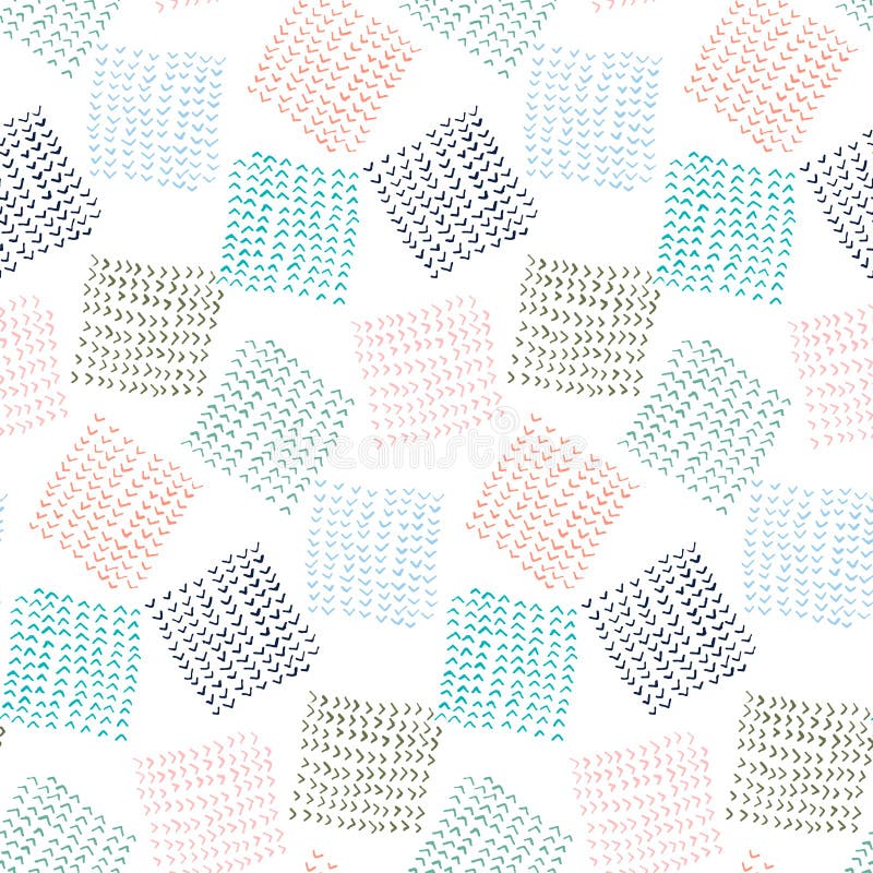 Cute Colorful Angle Textured Square Shapes Pattern Stock Vector ...
