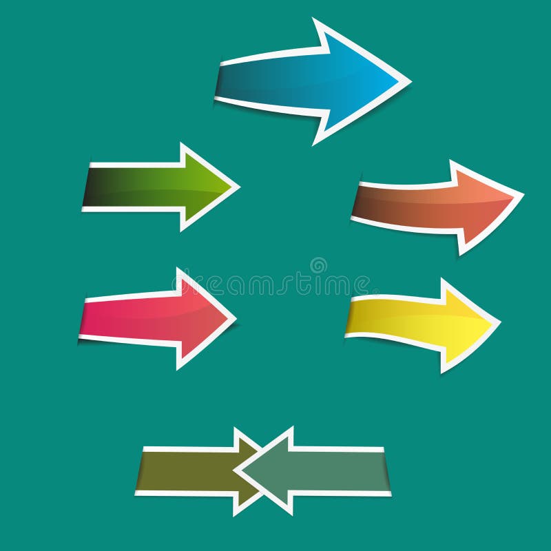 Cute Colorful Arrows Sticker Stock Illustration - Illustration of ...