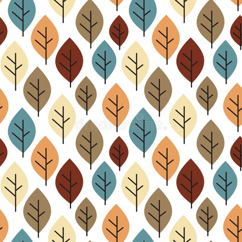Cute Colorful Autumn Fall Seamless Vector Pattern Background ...