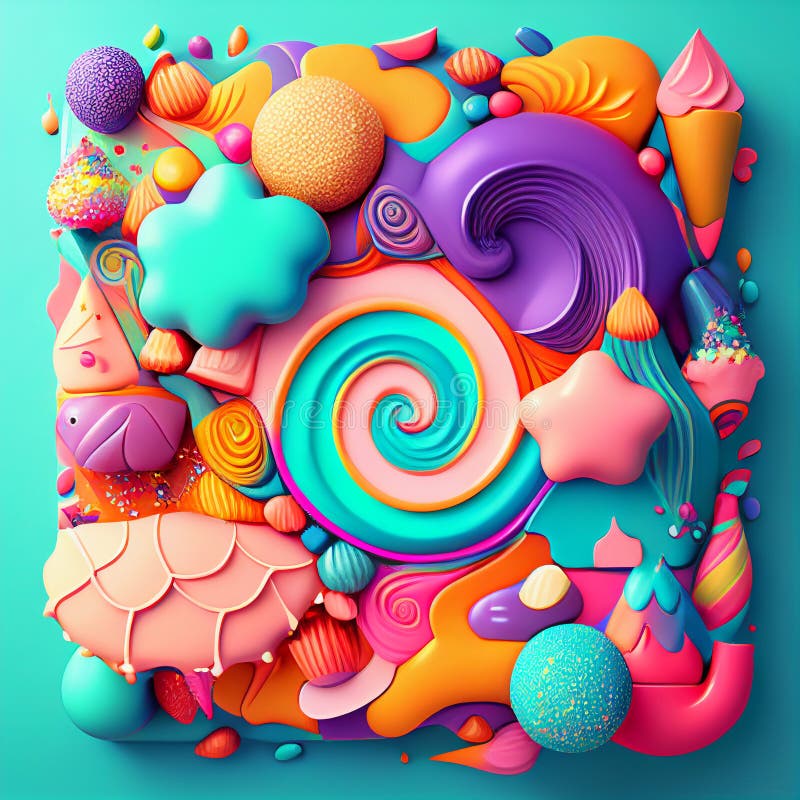 Cute Colorful Background for Postcard Stock Illustration - Illustration ...