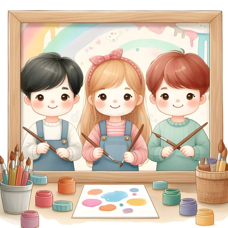 Cute Colorful Beautiful Artwork Stock Illustration - Illustration of ...