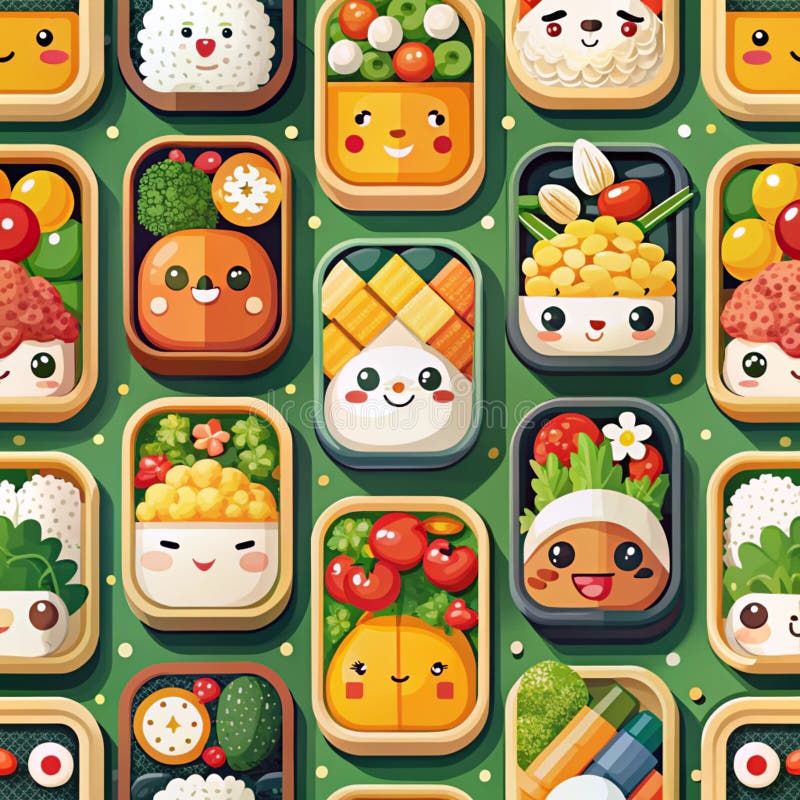 Cute Food Characters Repeating Pattern Stock Photos - Free & Royalty ...