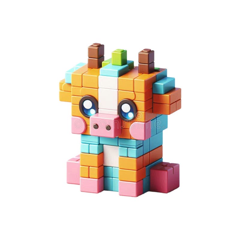 Cute Colorful Bricks Animal Illustration Stock Illustration ...