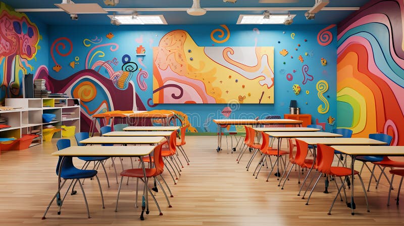 Cute and Colorful Classroom Playful Pattern Stock Illustration ...