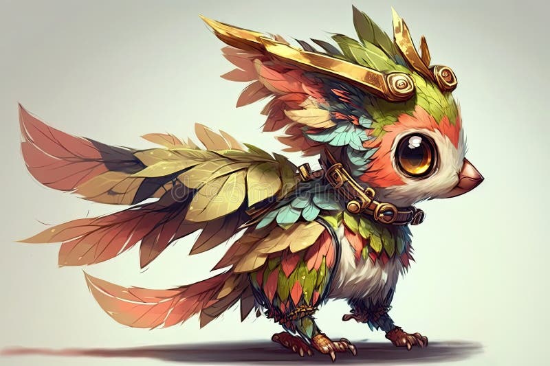 Cute and Colorful Creature with Wings. Generative AI Stock Illustration ...