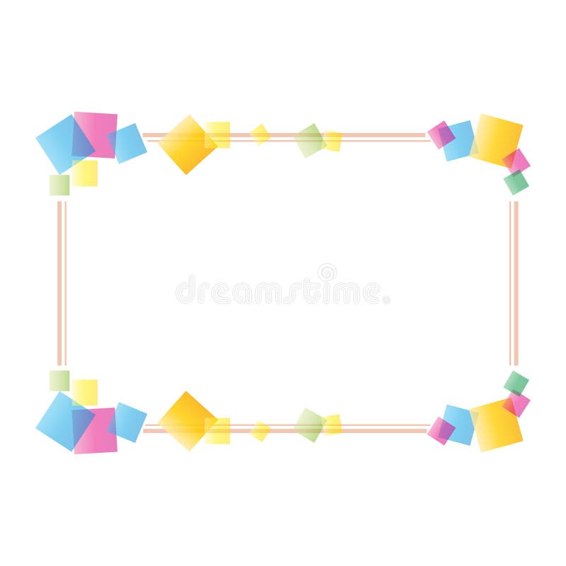 Colorful Frame Vector. Decorative Rainbow Color Border Frame. Isolated ...