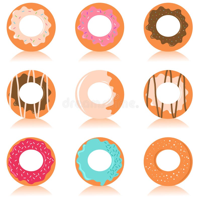 Cute colorful donuts stock vector. Illustration of icon - 9657597