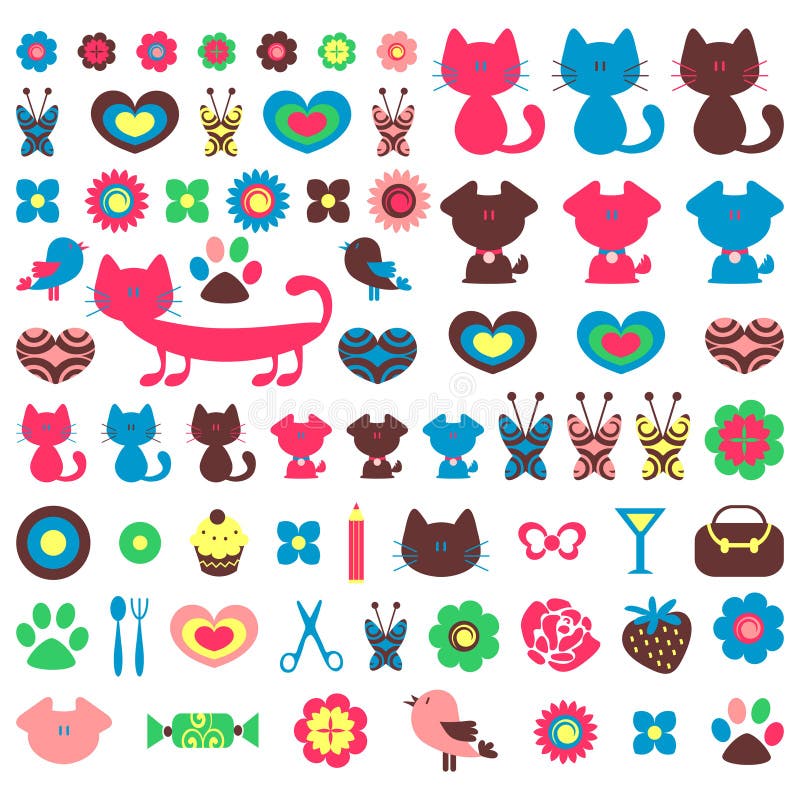 Cute Colorful Childish Elements for Design Stock Vector - Illustration ...