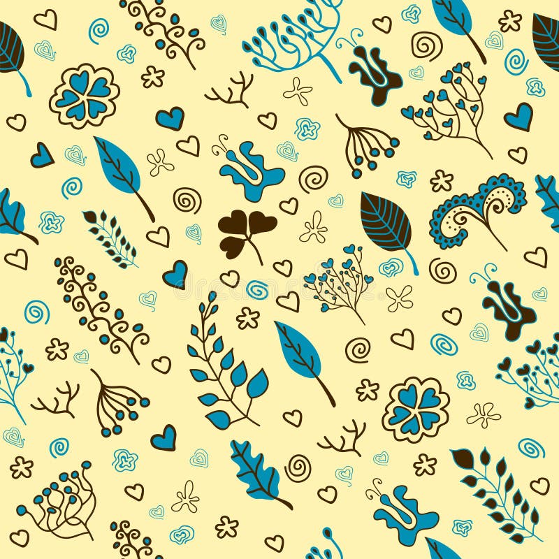 Cute Colorful Floral Seamless Pattern with Leaf an Stock Vector ...