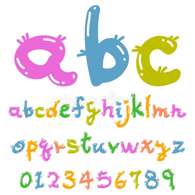 Cute colorful funny font stock vector. Illustration of candy - 26706591