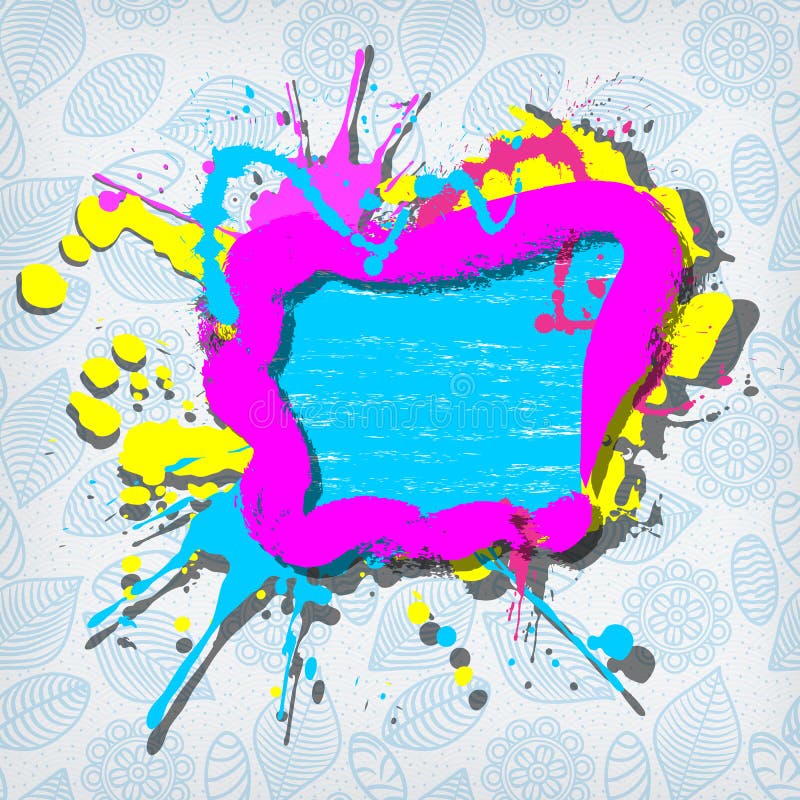 Cute colorful grunge frame stock vector. Illustration of drawing - 36780410